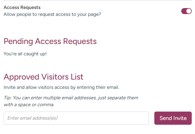What are the differences between the different privacy settings on CaringBridge?