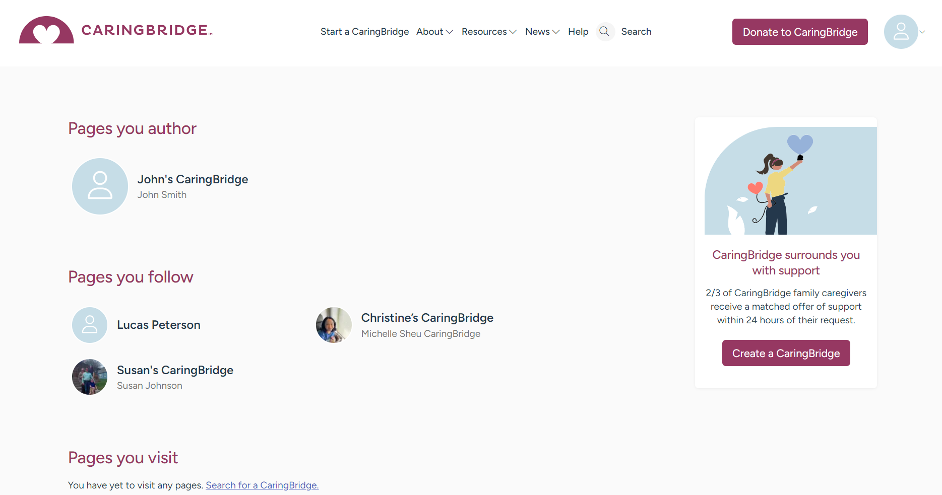 How do I sign into CaringBridge with Facebook?