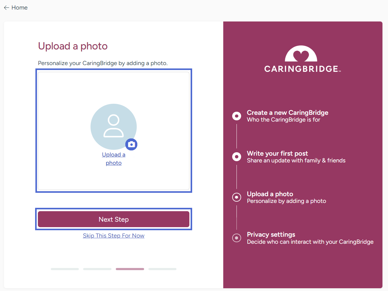 How do I start a new CaringBridge?